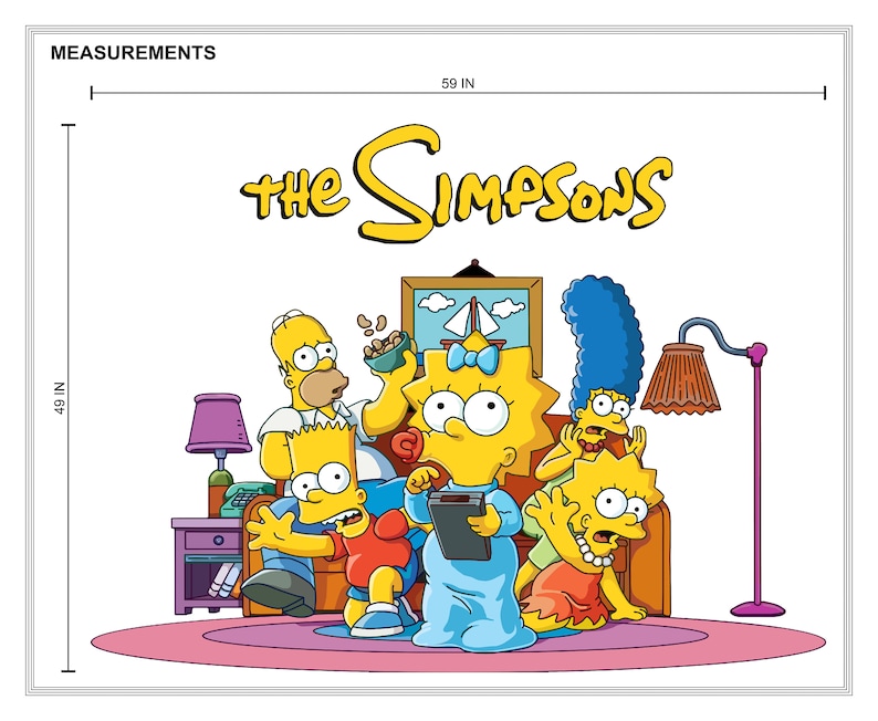 The Simpson Family Wall Decal, Simpson Wall Sticker for Kids, Wallpaper ...