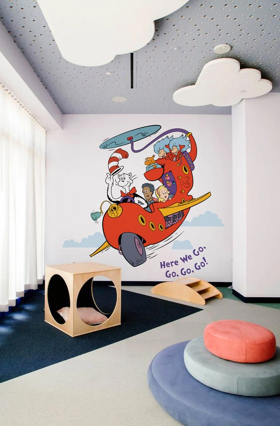 Dr Seuss Giant Wall Decals Dr. Seuss Thing 1 & Thing 2 Folded Paper