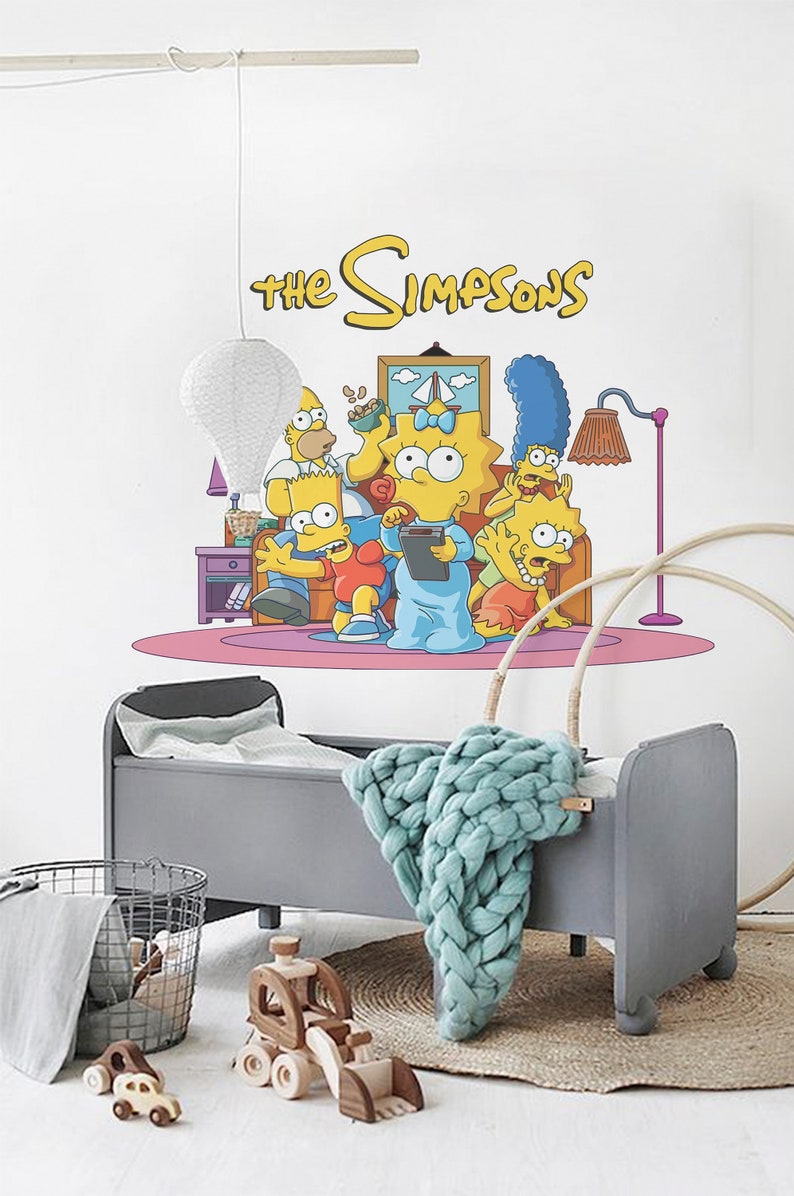 The Simpson Family Wall Decal, Simpson Wall Sticker for Kids, Wallpaper ...