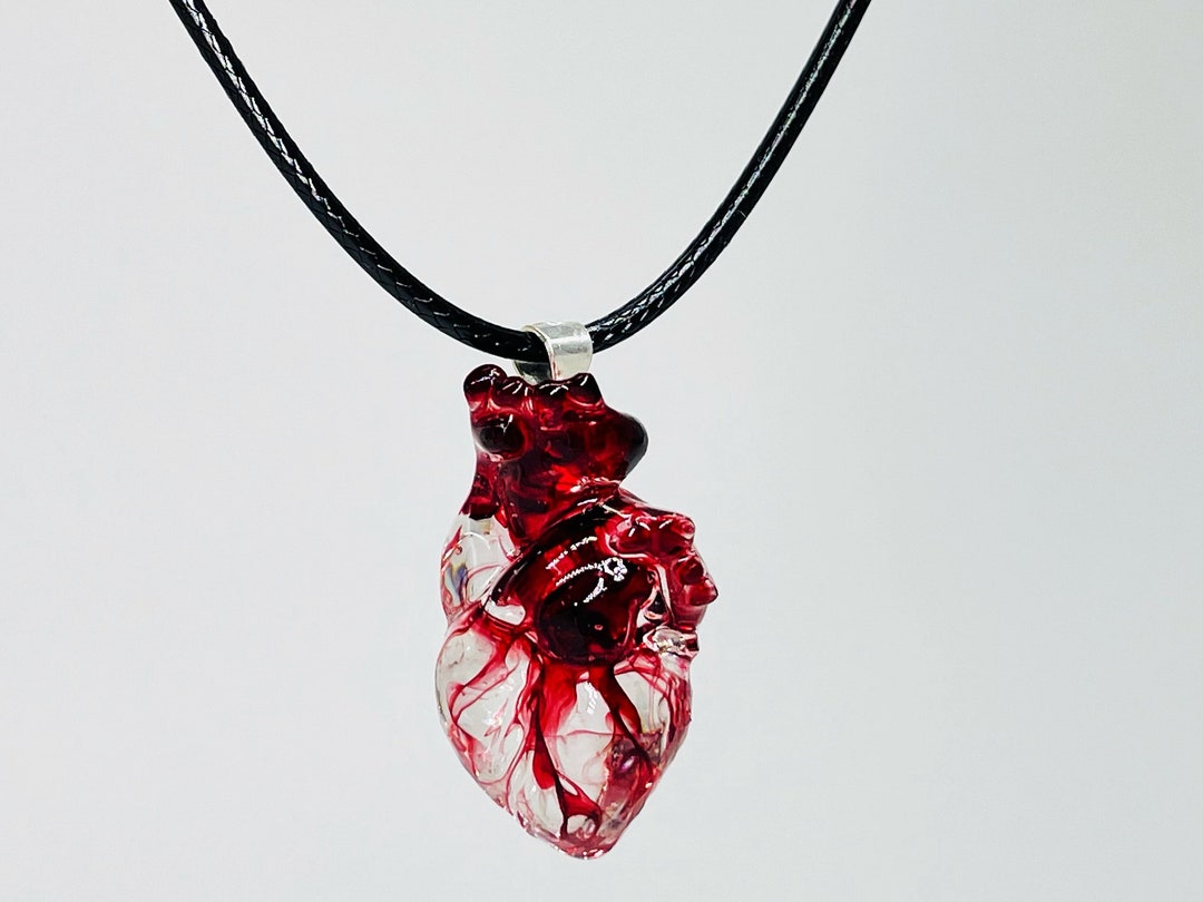 Anatomical Human Heart Necklace, Handmade Necklace, Anatomical Necklace ...