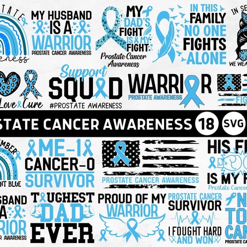 Prostate Cancer Awareness SVG Bundle 25 Designs Prostate - Etsy