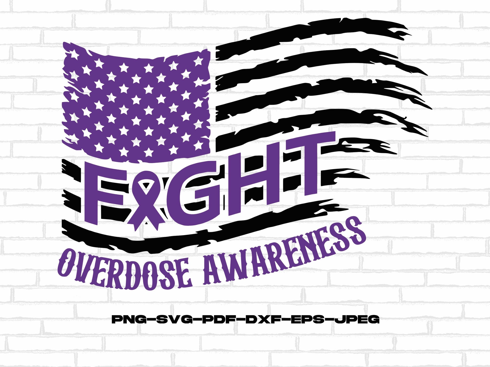 Overdose Awareness Svg Png Overdose Awareness USA Flag Svg - Etsy