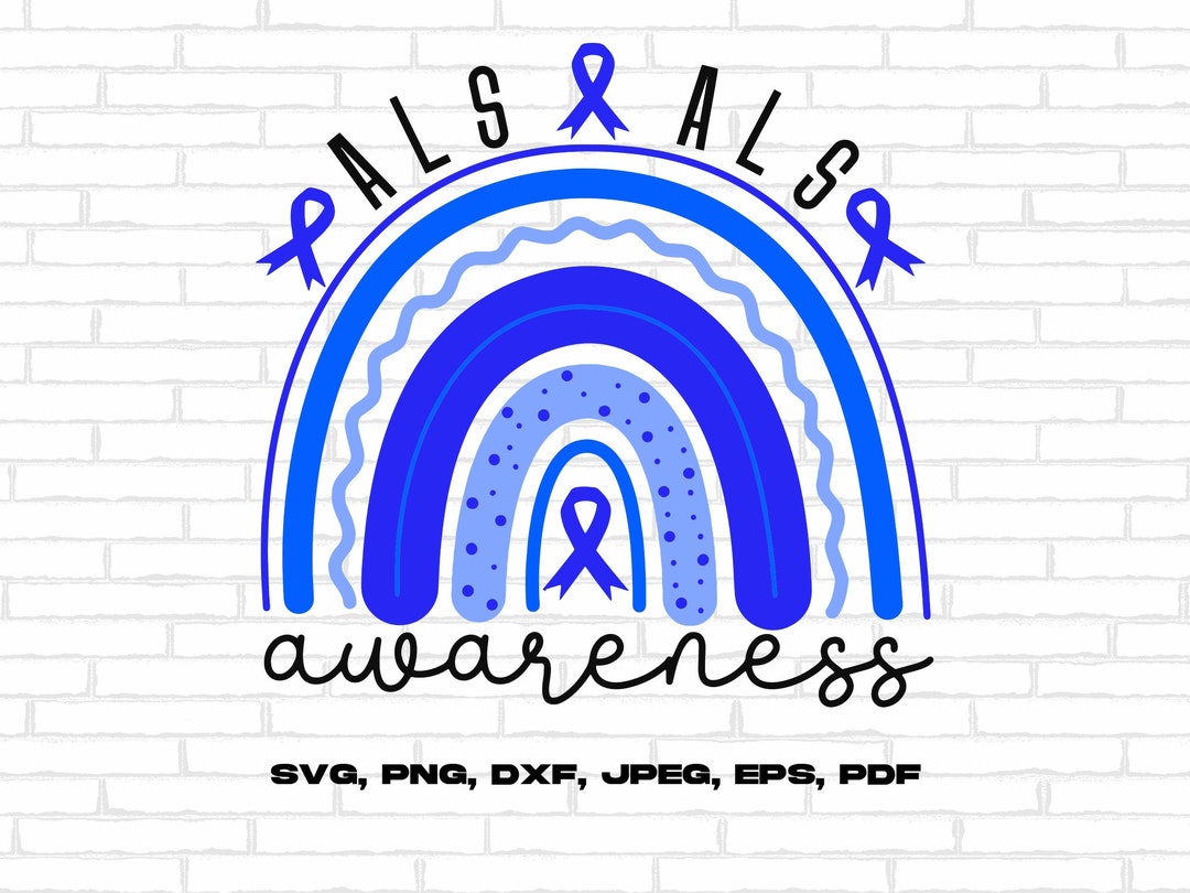 ALS Awareness Svg Png Als Awareness Rainbow Svg Blue Ribbon - Etsy