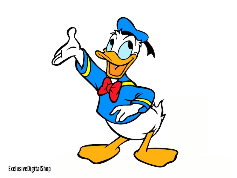 Donald Duck Happy SVG, Duck SVG, Cut File - Digital Download Svg Dxf ...