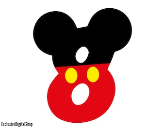 Mickey Mouse Numbers SVG Mouse SVG Cut File Digital | Etsy UK