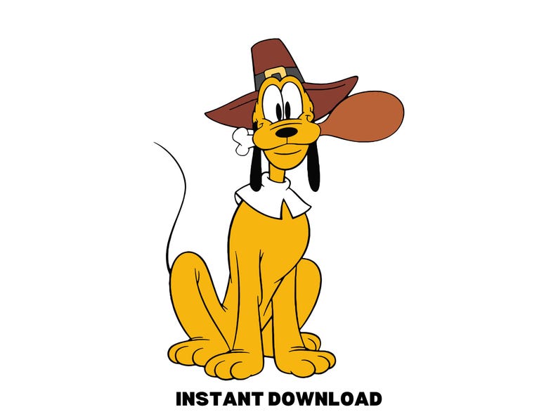Pluto Pilgrim Thanksgiving SVG | Disney Dog Cartoon Cut File | Fall ...