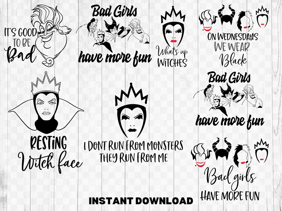Evil Lady 8 Bundle SVG, Lady SVG, Girl Cut File - Digital Download Svg ...