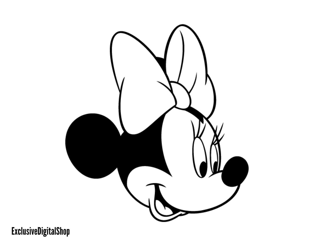 Minnie Mouse Head SVG Mouse SVG Cut File Digital Download - Etsy