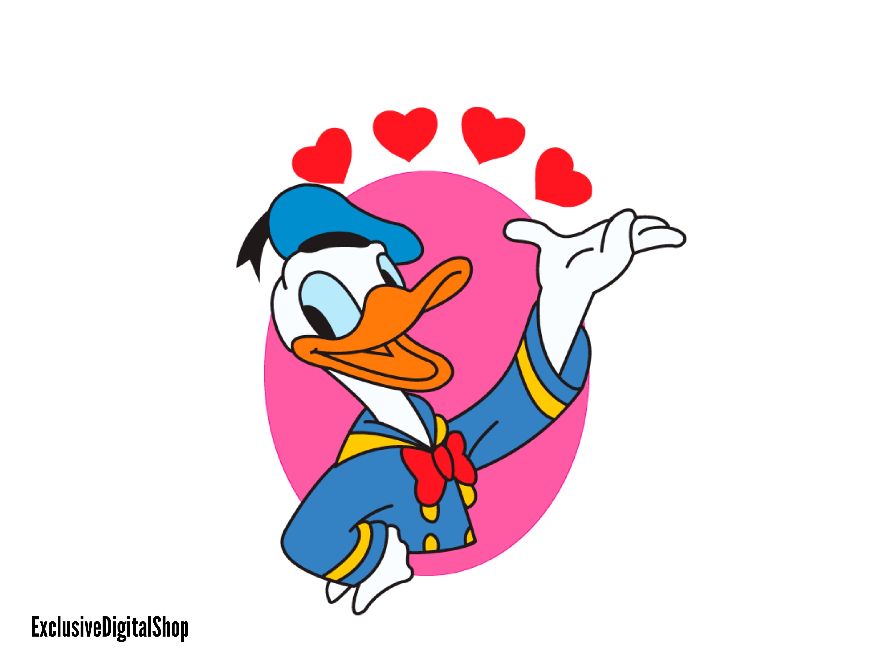 Donald Duck Hearts SVG Donald SVG Cut File Digital - Etsy Ireland
