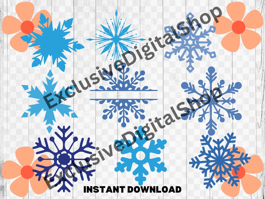 Frozen Snow Flake Bundle Christmas SVG, Cut File - Digital Download Svg ...