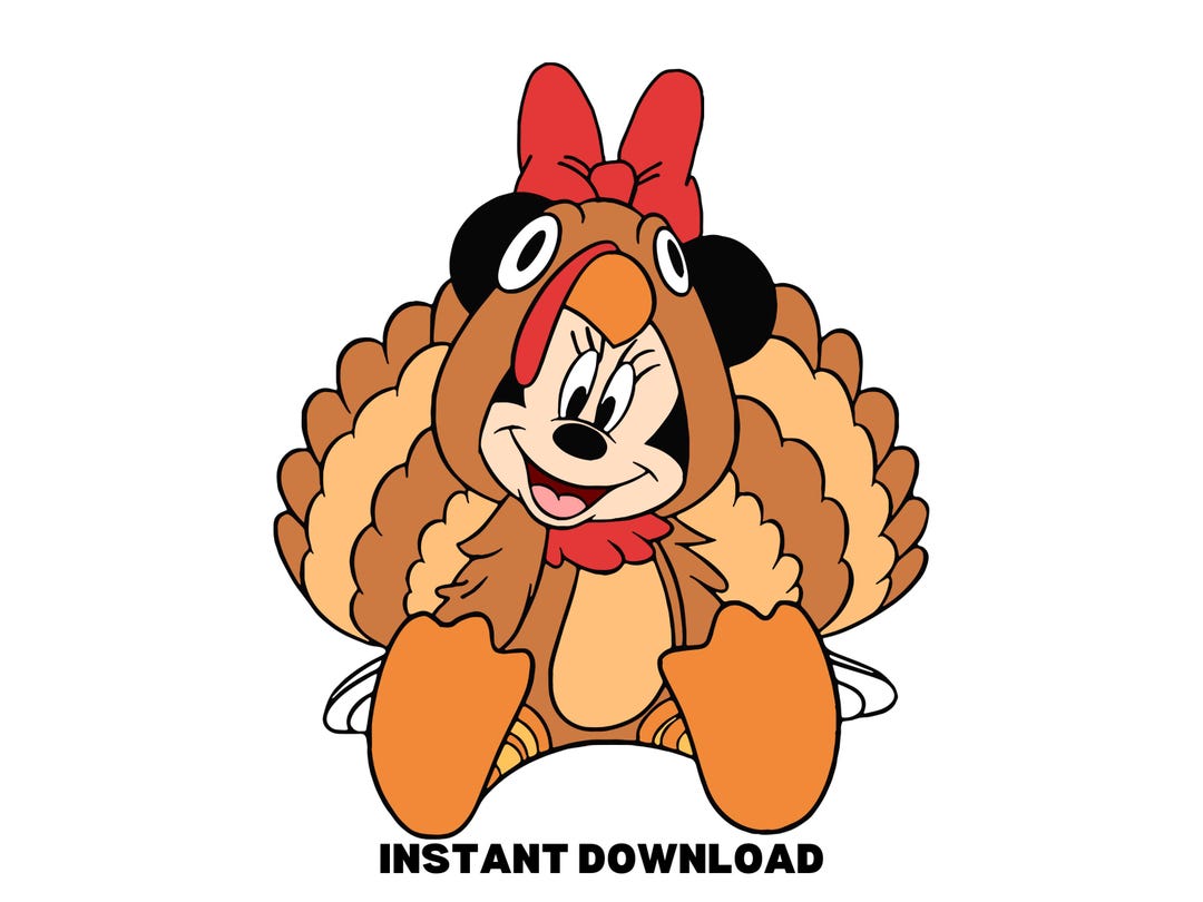 Minnie Mouse Turkey SVG | Thanksgiving Minnie Cut File | Cute Fall ...