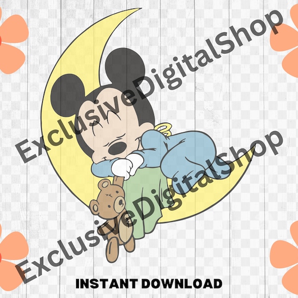 Sleeping Baby Mickey Svg - Etsy