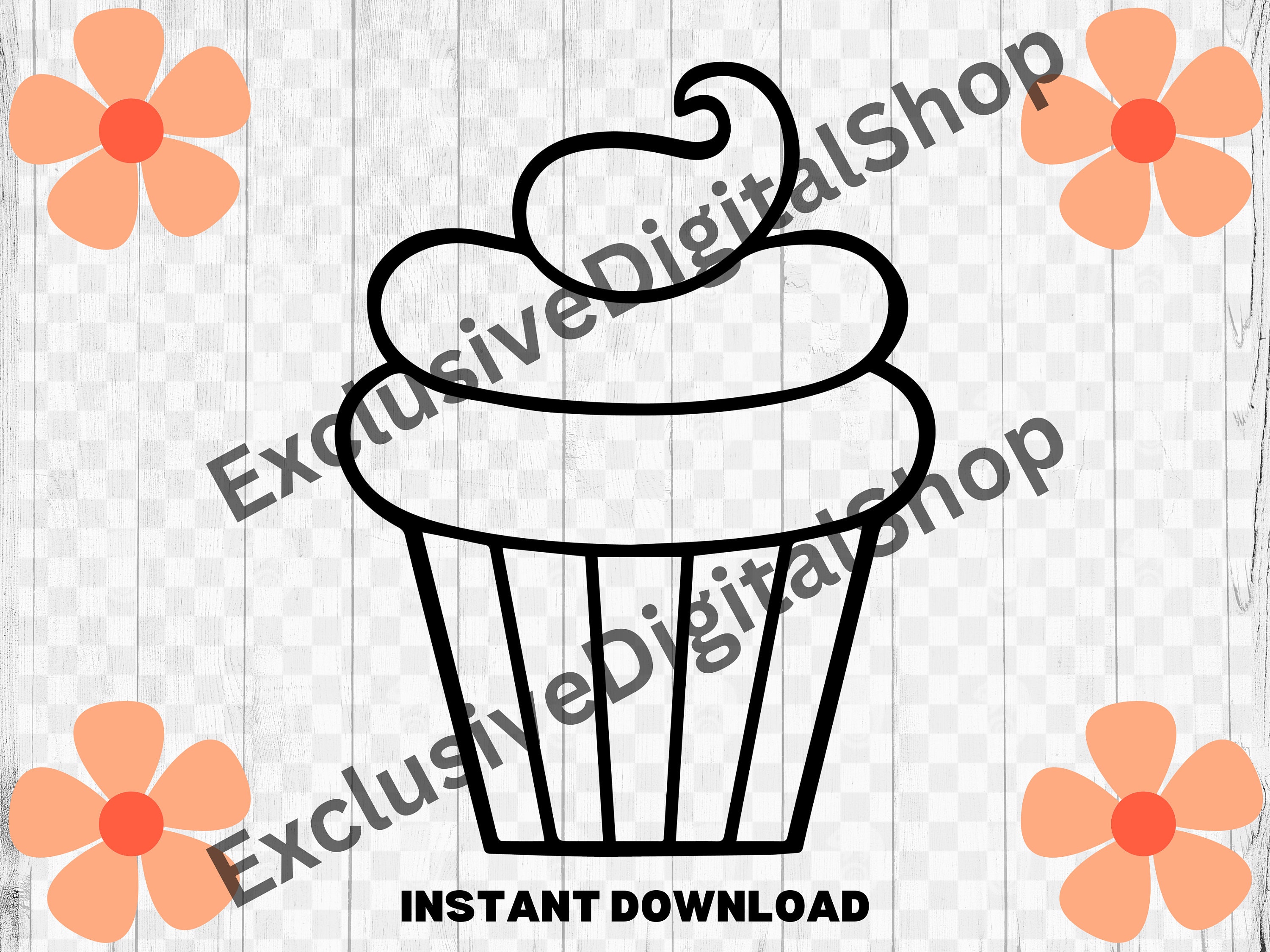 Cake Cut File: Black and White SVG, PNG Design (digital Download) - Etsy