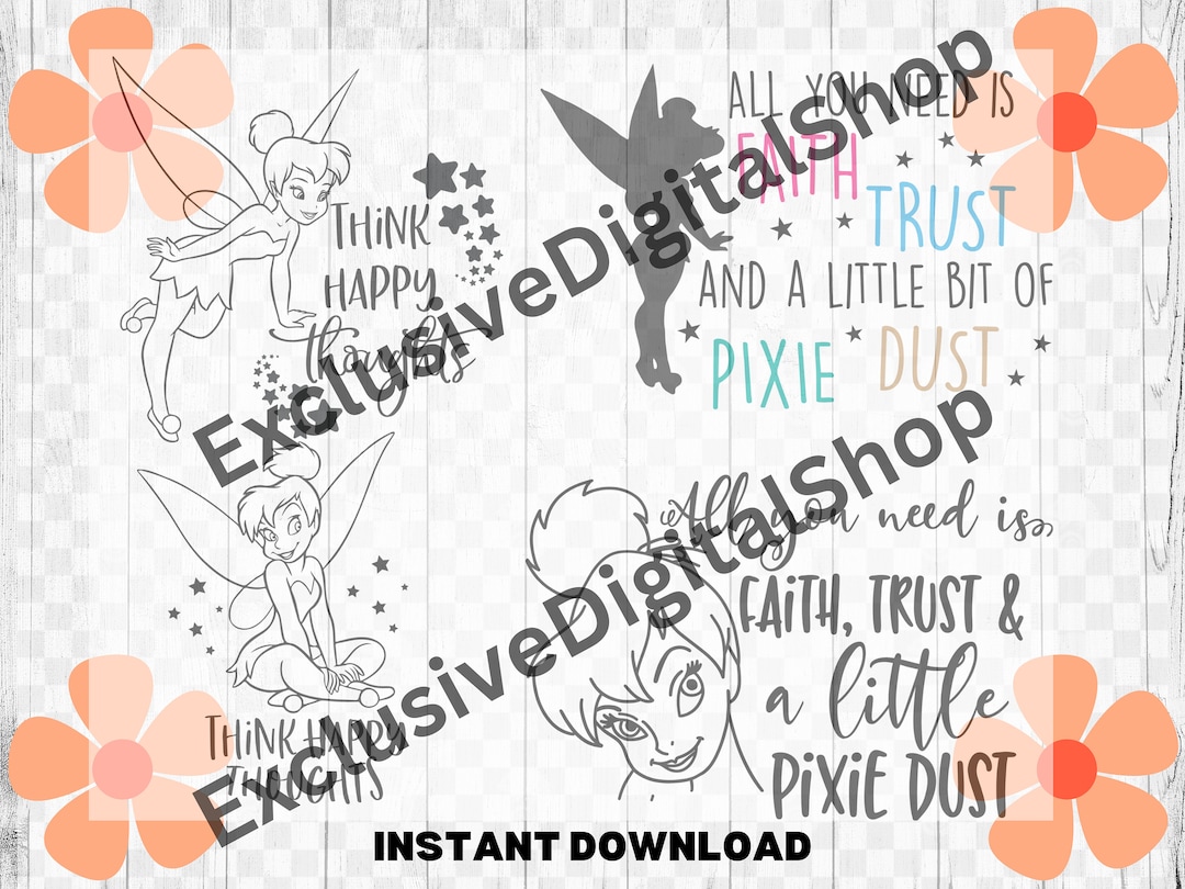 Tinkerbell Quotes Bundle SVG, Cut File - Digital Download Svg Png ...