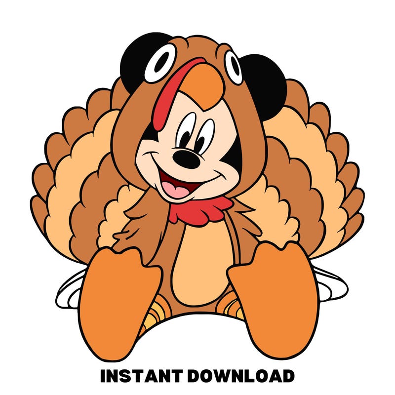 Mickey Mouse Turkey Disguise Template - Etsy