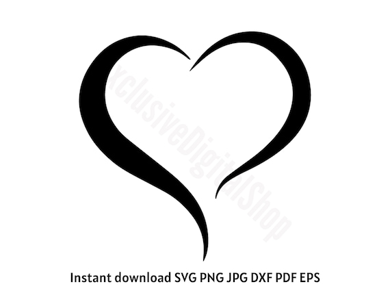 Open Heart Instant Downloads SVG PNG JPG Dxf Pdf Eps - Etsy
