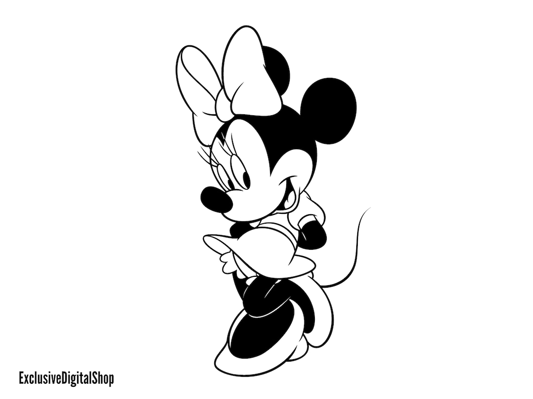 Minnie Mouse Cute SVG, Mouse SVG, Cut File - Digital Download Svg Dxf ...