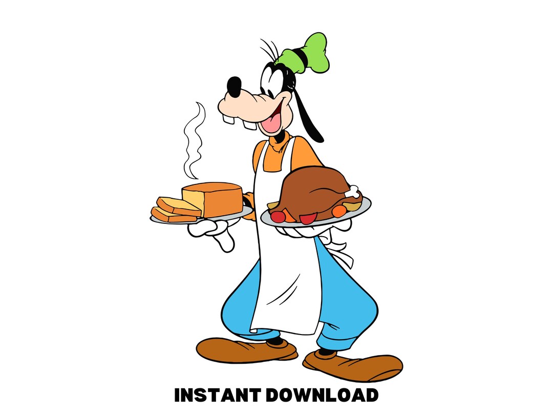 Goofy Thanksgiving Dinner SVG | Disney Cartoon Turkey Chef Cut File ...