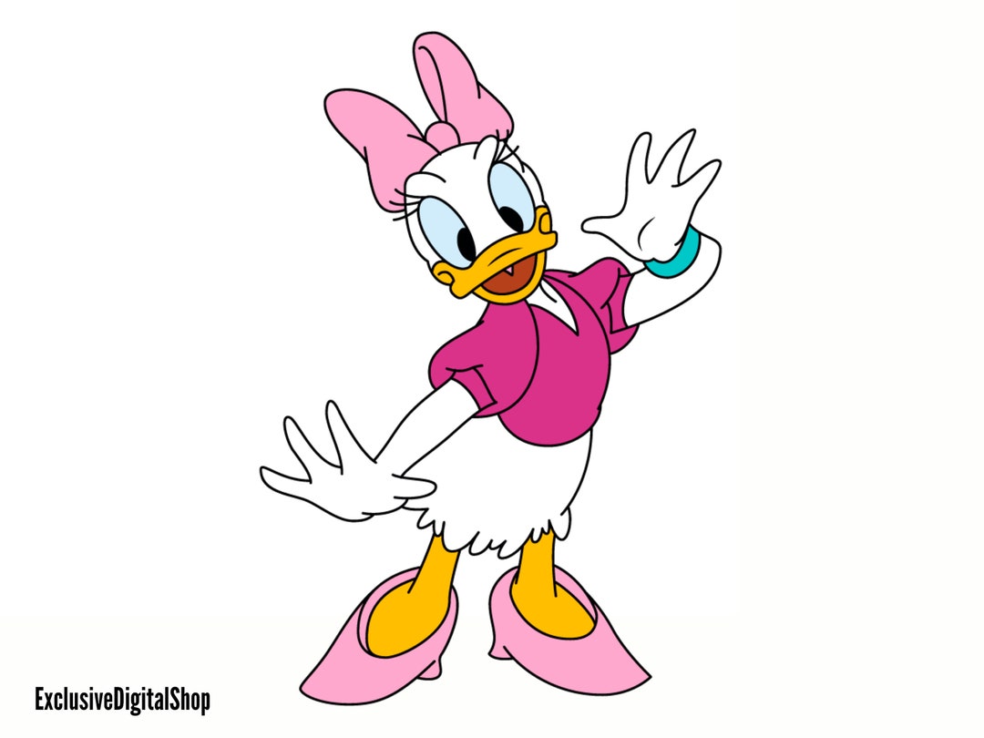 Daisy Duck Happy SVG, Duck SVG, Cut File - Digital Download Svg Dxf Eps ...