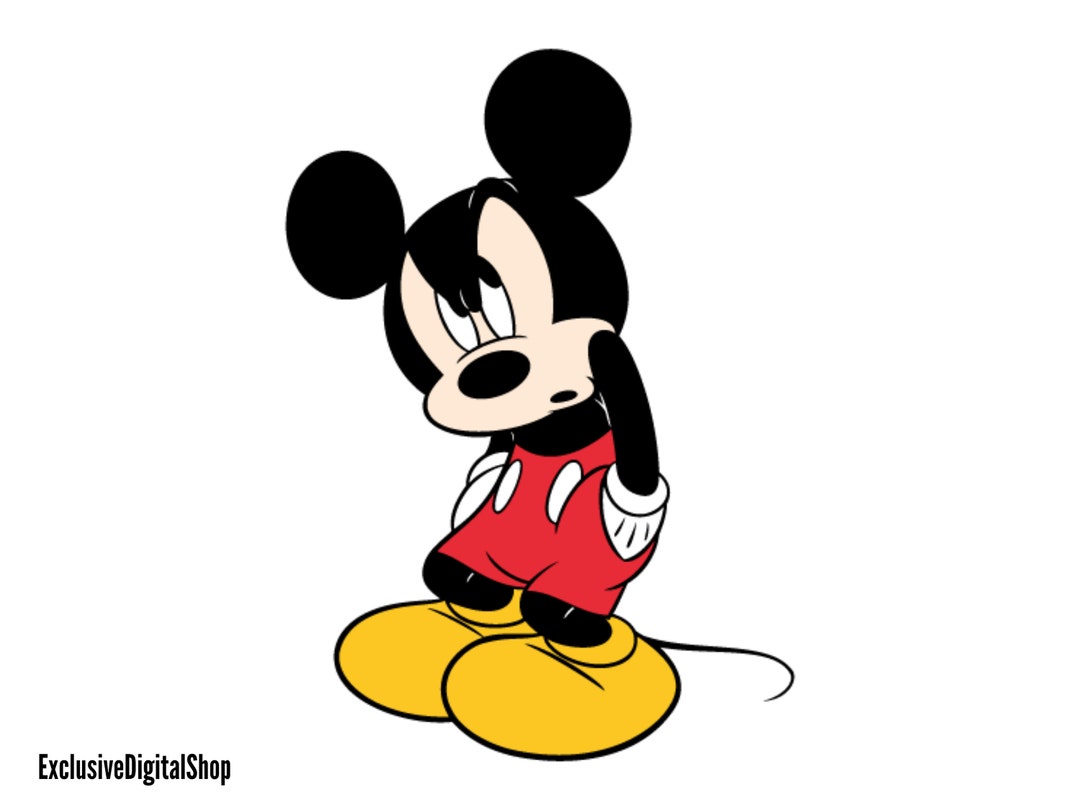 Mickey Mouse Sad SVG, Mouse SVG, Cut File - Digital Download Svg Dxf Eps Png Pdf Design for ...