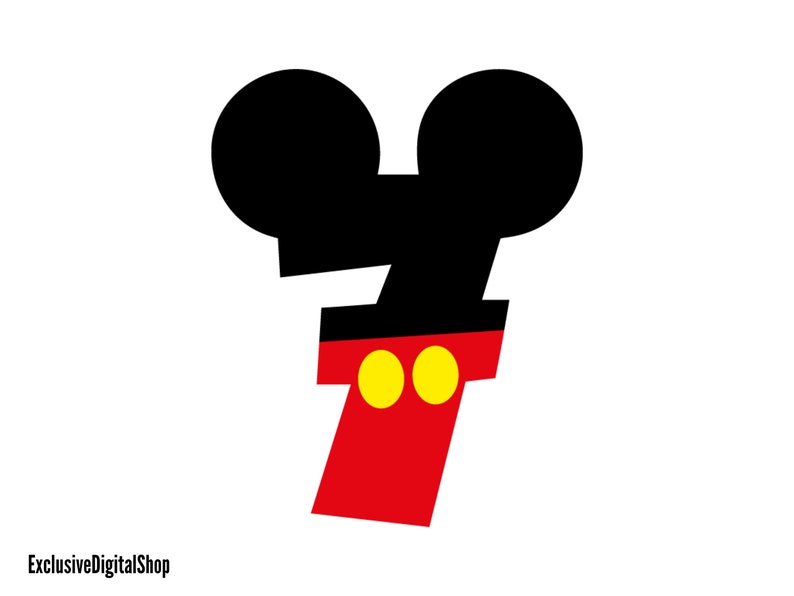 Mickey Mouse Numbers SVG Mouse SVG Cut File Digital - Etsy