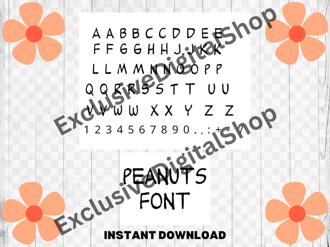 Peanuts Font Alphabet Cut File: SVG PNG Vector (digital Download) - Etsy