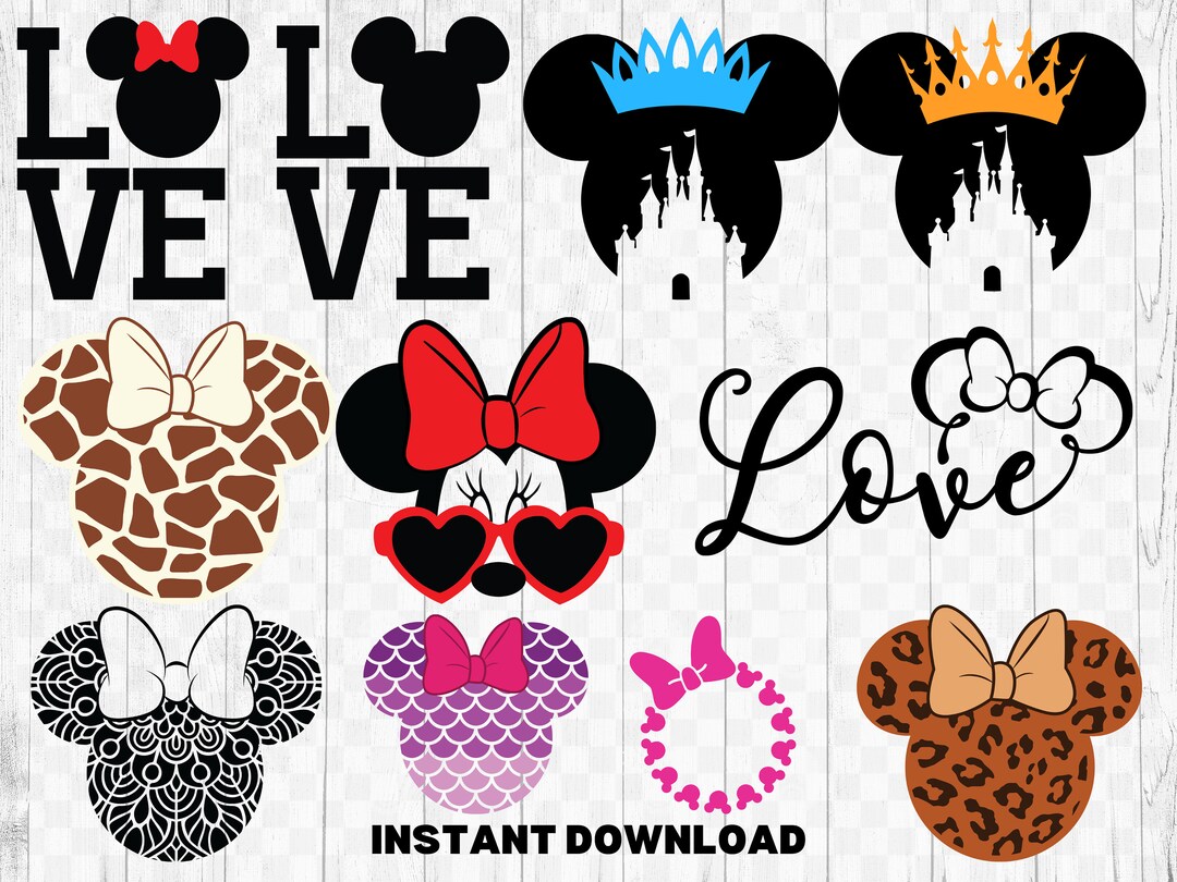 Mickey Head 11 Bundle SVG, Mouse SVG, Girl Cut File - Digital Download ...