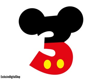 Mickey Mouse Numbers Svg - Etsy