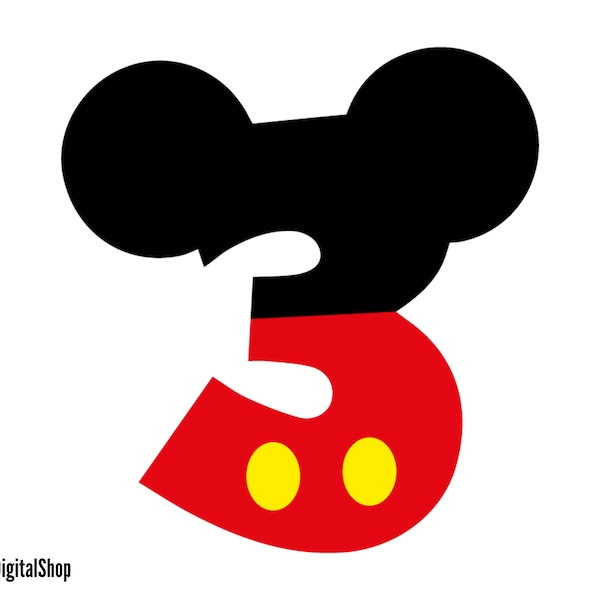 Mickey Mouse Numbers - Etsy