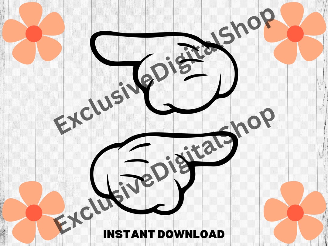 Mickey Mouse Hands Left Right Sign SVG, Cut File - Digital Download Svg ...