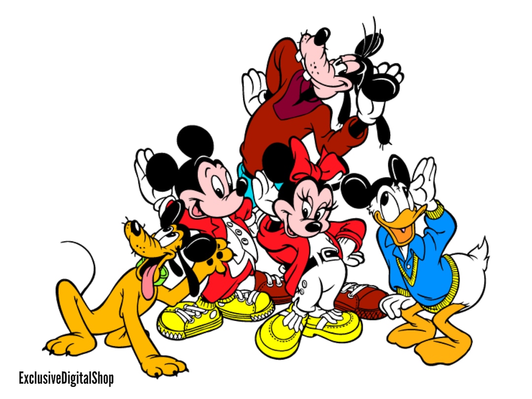 Mickey Mouse Family SVG | Disney Characters Group, Cartoon Bundle, Full ...