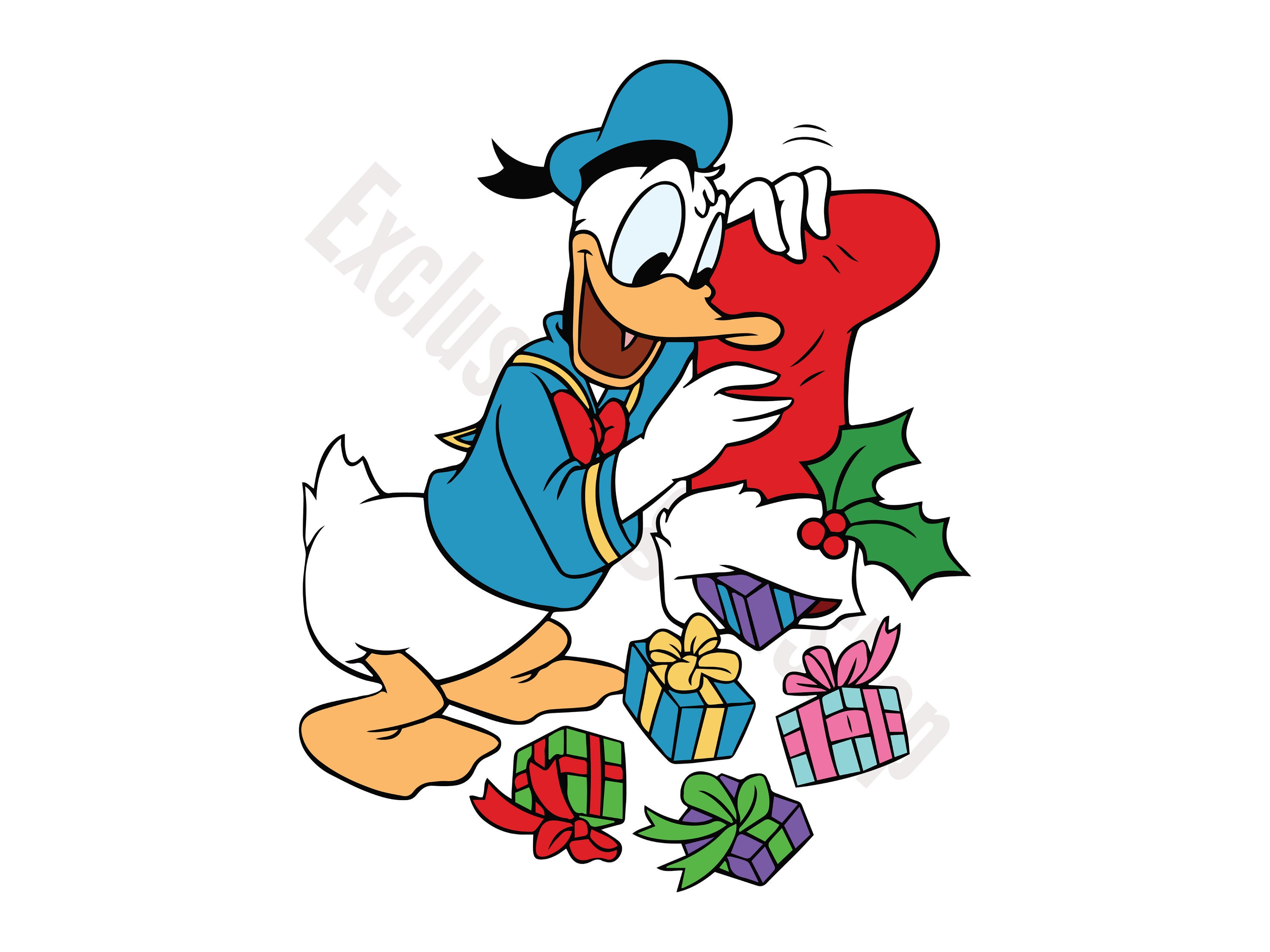 Donald Duck Presents SVG Donald Duck SVG Cut File Digital - Etsy UK