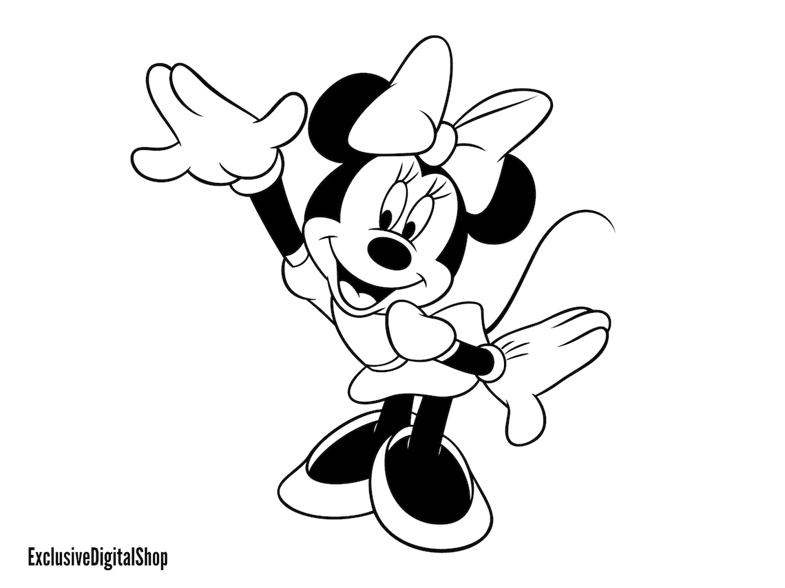Minnie Mouse Happy SVG Muis SVG Cut File Digitale Download - Etsy België