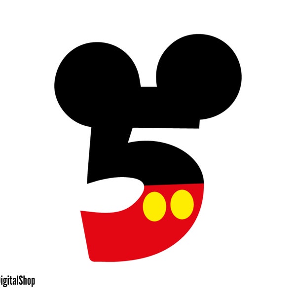 Mickey Mouse Numbers - Etsy