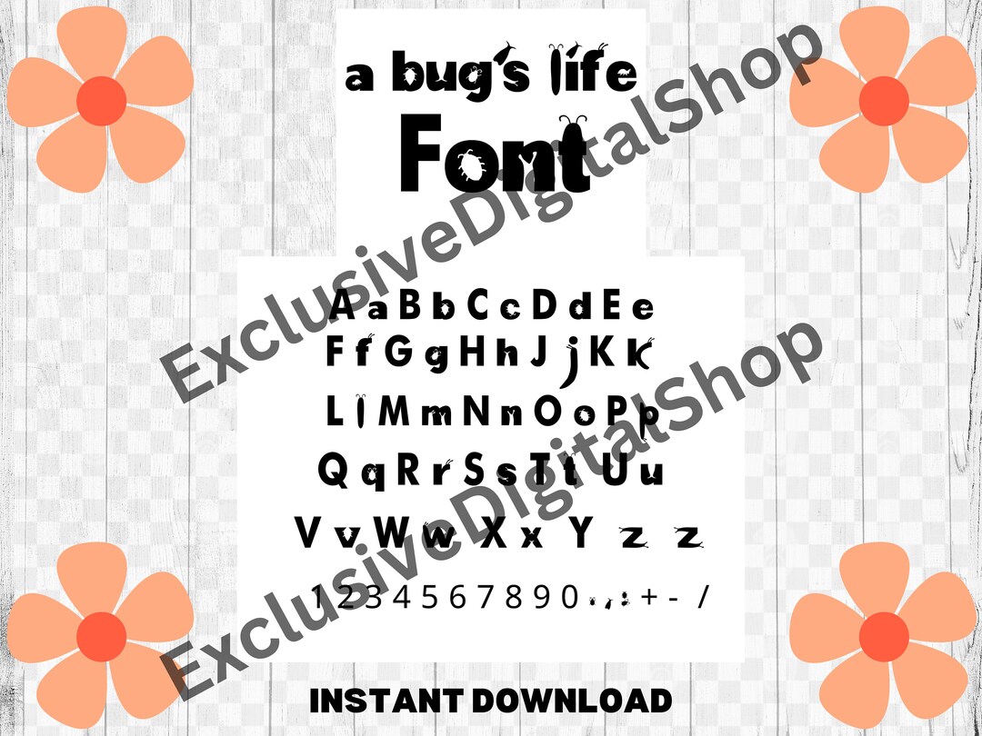 A Bug Life Font, Cut File - Digital Download Svg Png Design for Cricut ...