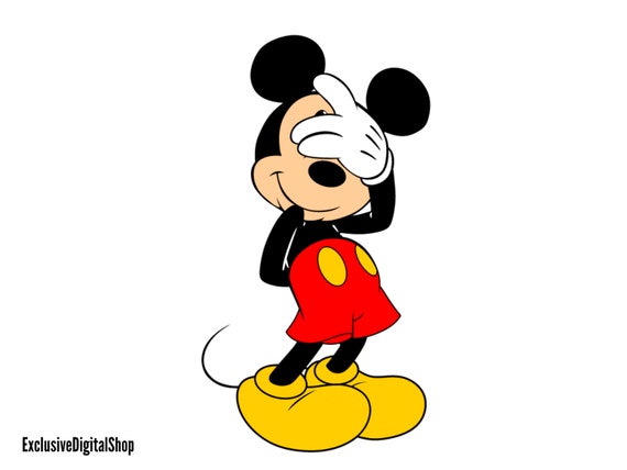 Mickey Mouse Hiding SVG Mouse SVG Cut File Digital | Etsy