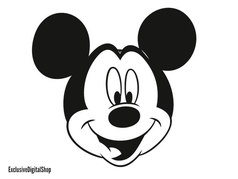 Mickey Mouse hoofd SVG, muis SVG, gesneden bestand - digitale download ...