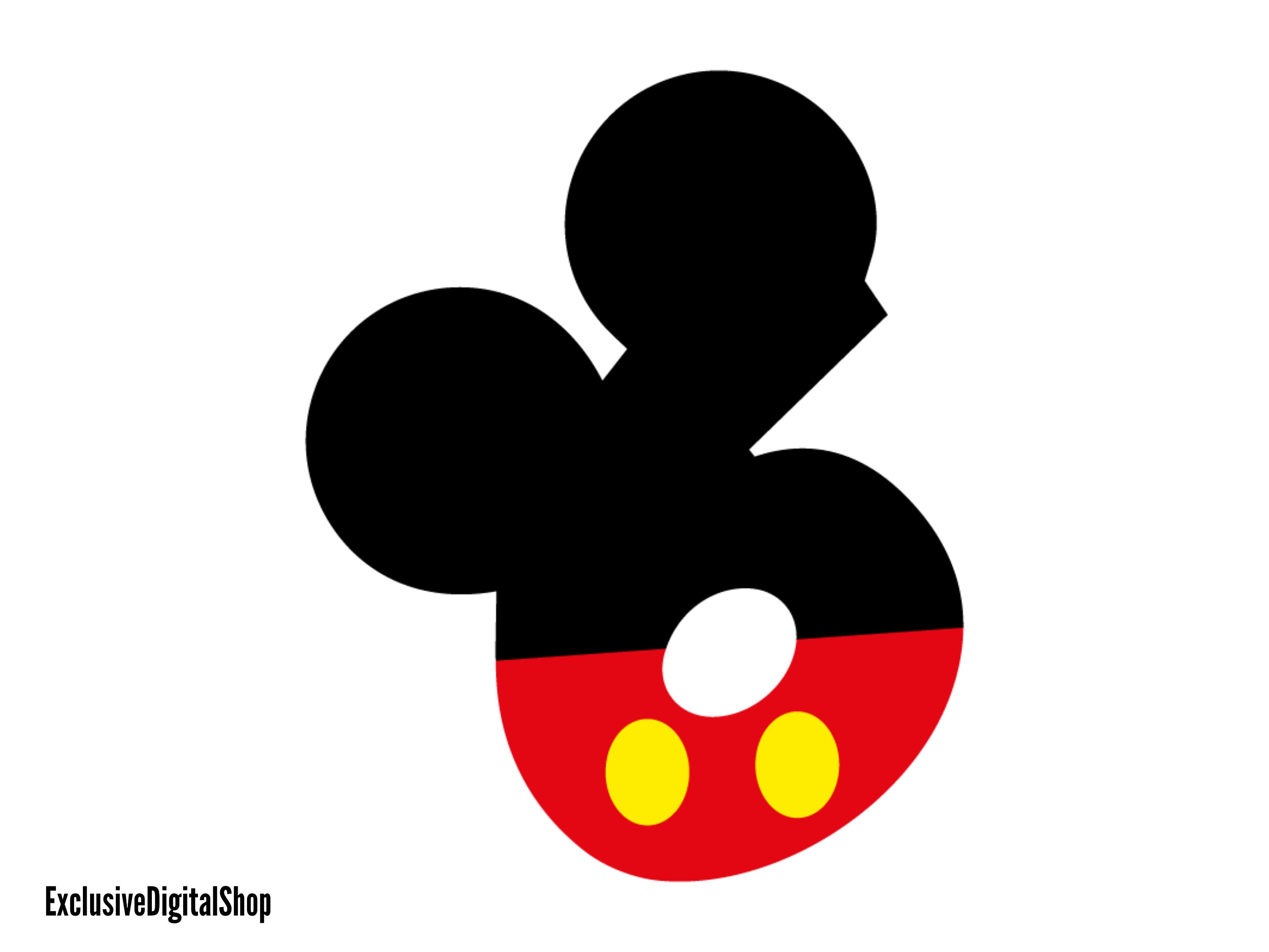 Mickey Mouse Numbers SVG Mouse SVG Cut File Digital - Etsy