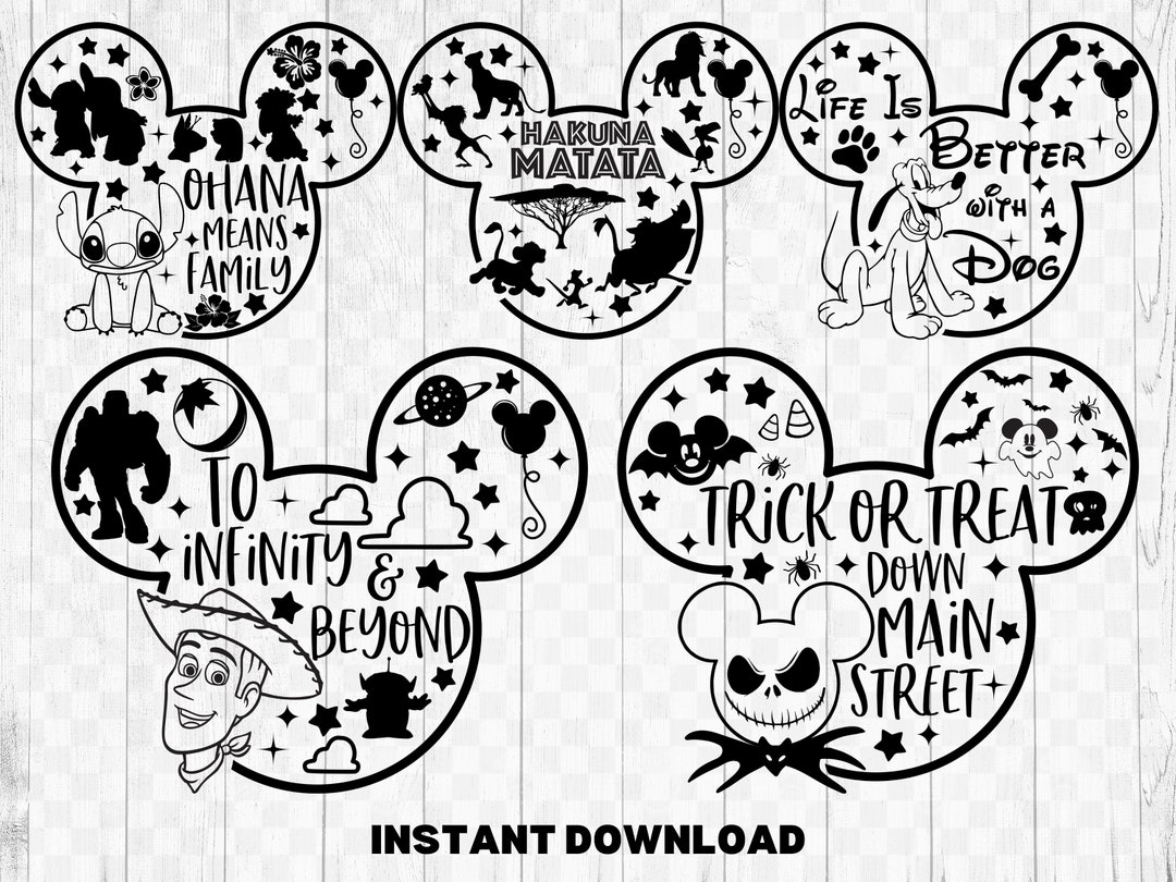 Micket Mouse Head 5 Bundle SVG, Mouse SVG, Girl Cut File - Digital ...