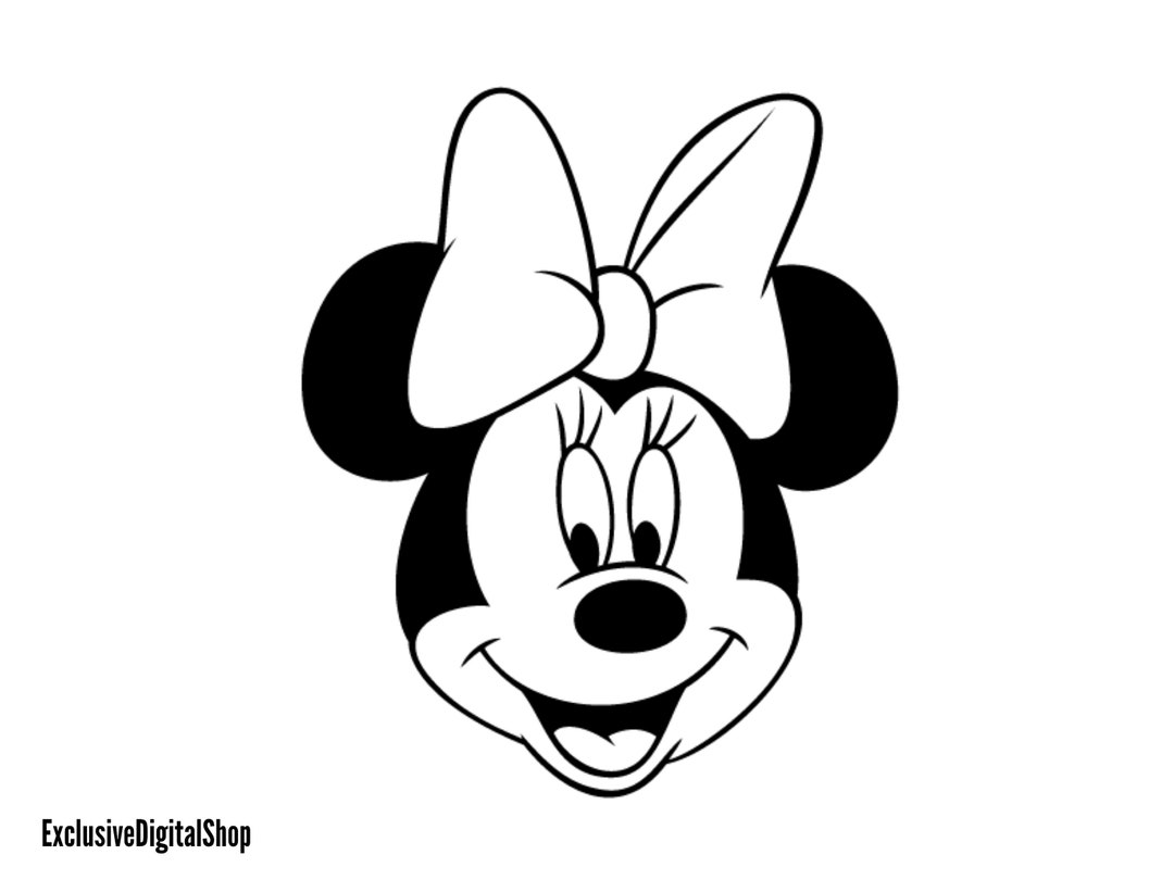 Minnie Mouse Head SVG, Mouse SVG, Cut File - Digital Download Svg Dxf ...