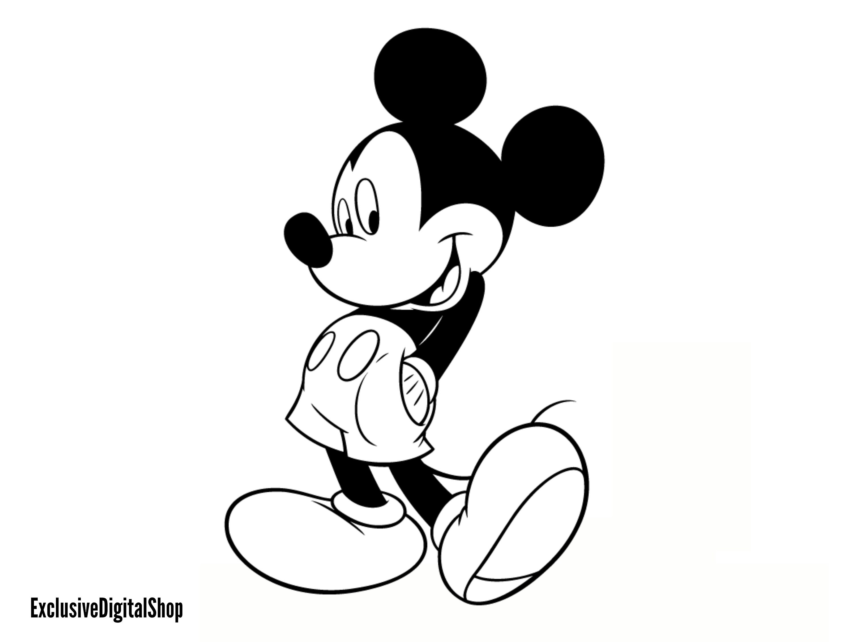 Mickey Mouse Happy SVG, Mouse SVG, Cut File Digital Download Svg Dxf ...