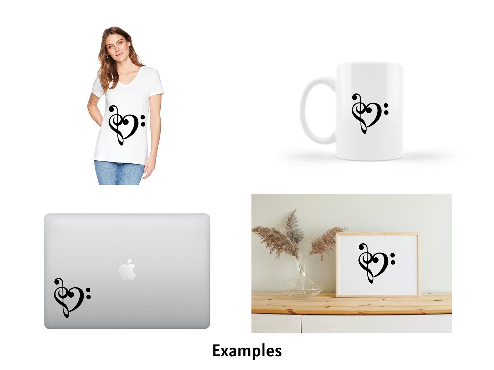 Musical Note Heart Instant Download SVG PNG JPG Dxf Pdf - Etsy