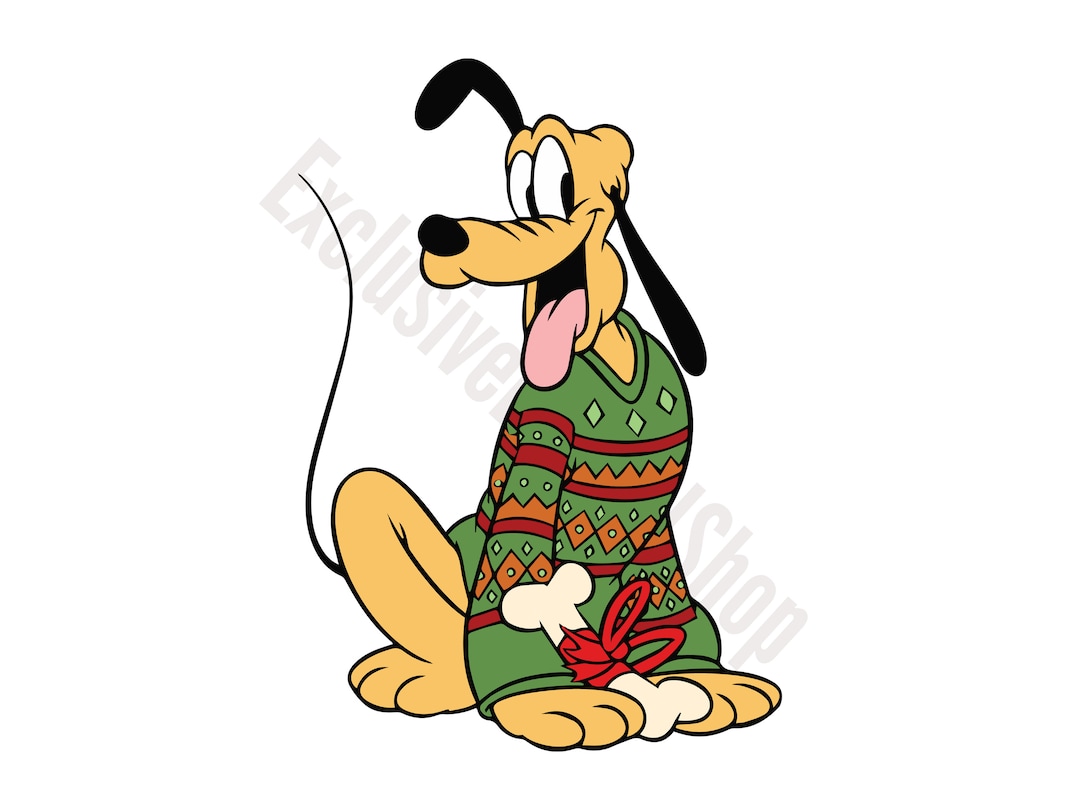 Pluto Dog Happy SVG | Holiday Sweater, Sitting Dog, Cute Christmas ...