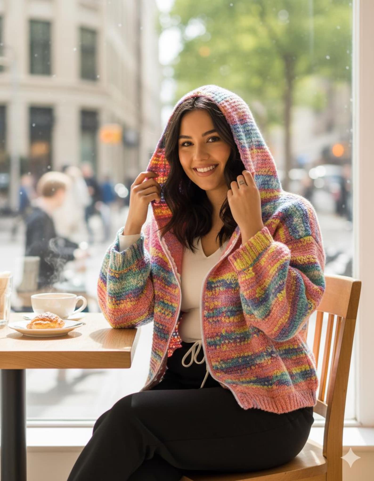 Watercolor Hooded Jacket Crochet Pattern – Gothic / Boho Crochet Hoodie Coat PDF | Easy No‑sew ...