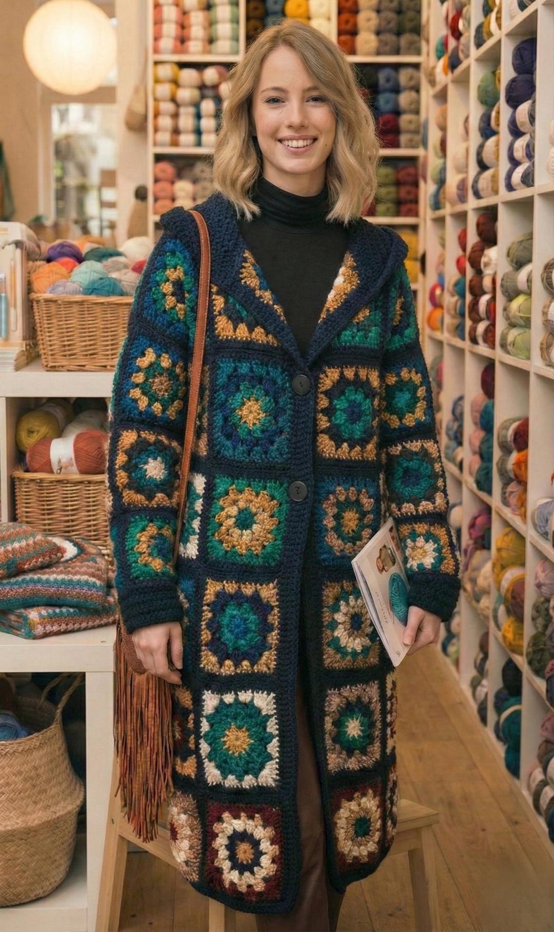 Granny Square Coatigan Crochet Pattern PDF | Patchwork Boho Cardigan ...