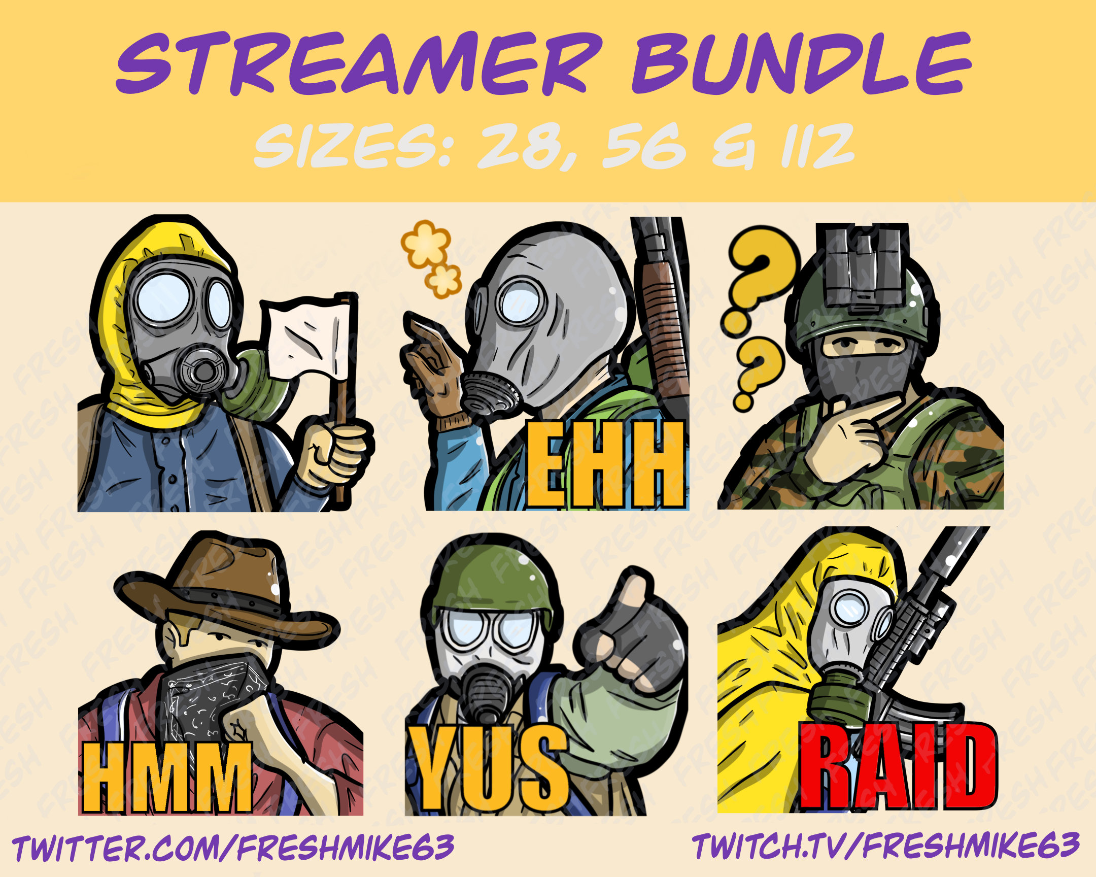 Survival Emotes Bundle | Zombie Emotes Pack | Emotes | Twitch Emote ...