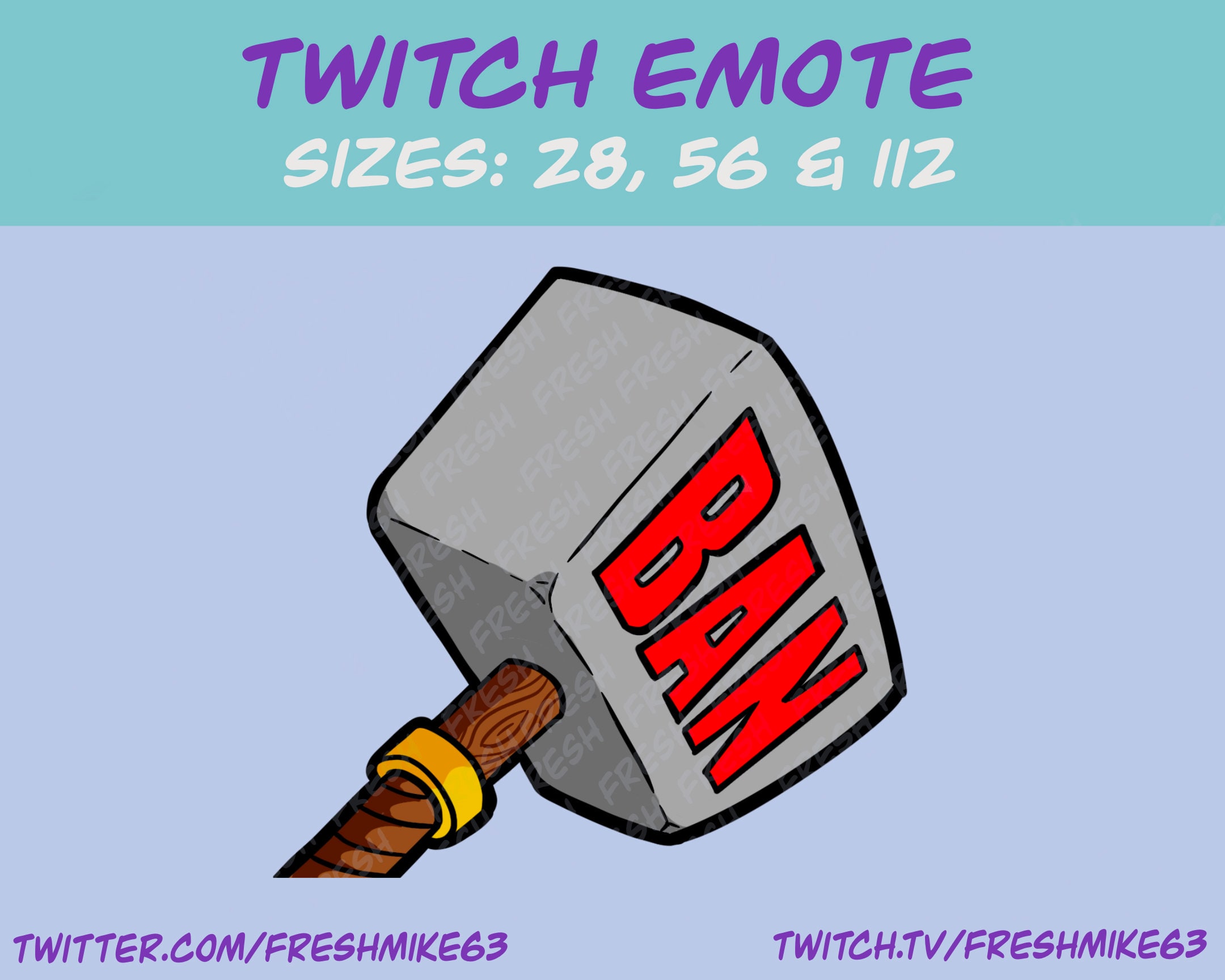 Twitch Emote || Ban Hammer Emote Electric || Ban Hammer for Twitch ...