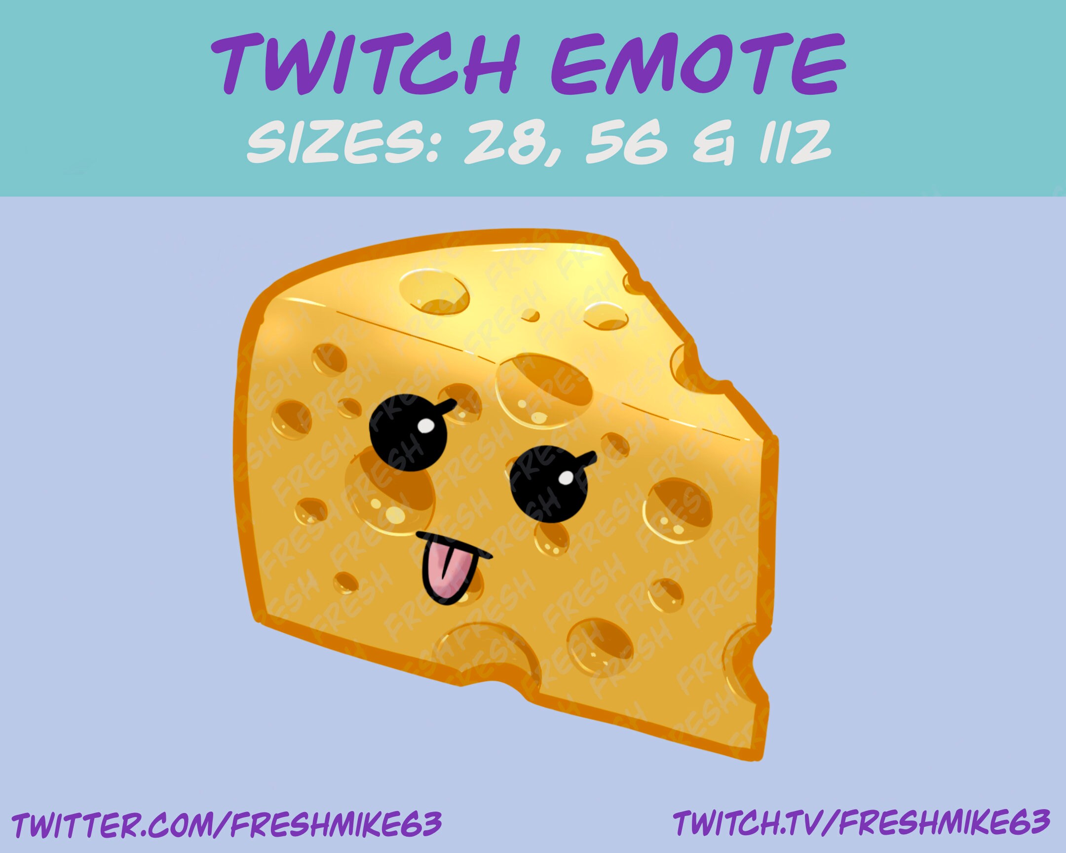 Kawaii Cheese Emote | Twitch Emote | Youtube Emote | Discord Emote ...