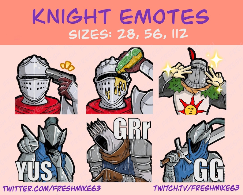 Soulsborn Emotes | Knight Emotes | Emotes | Twitch Emote | Youtube ...