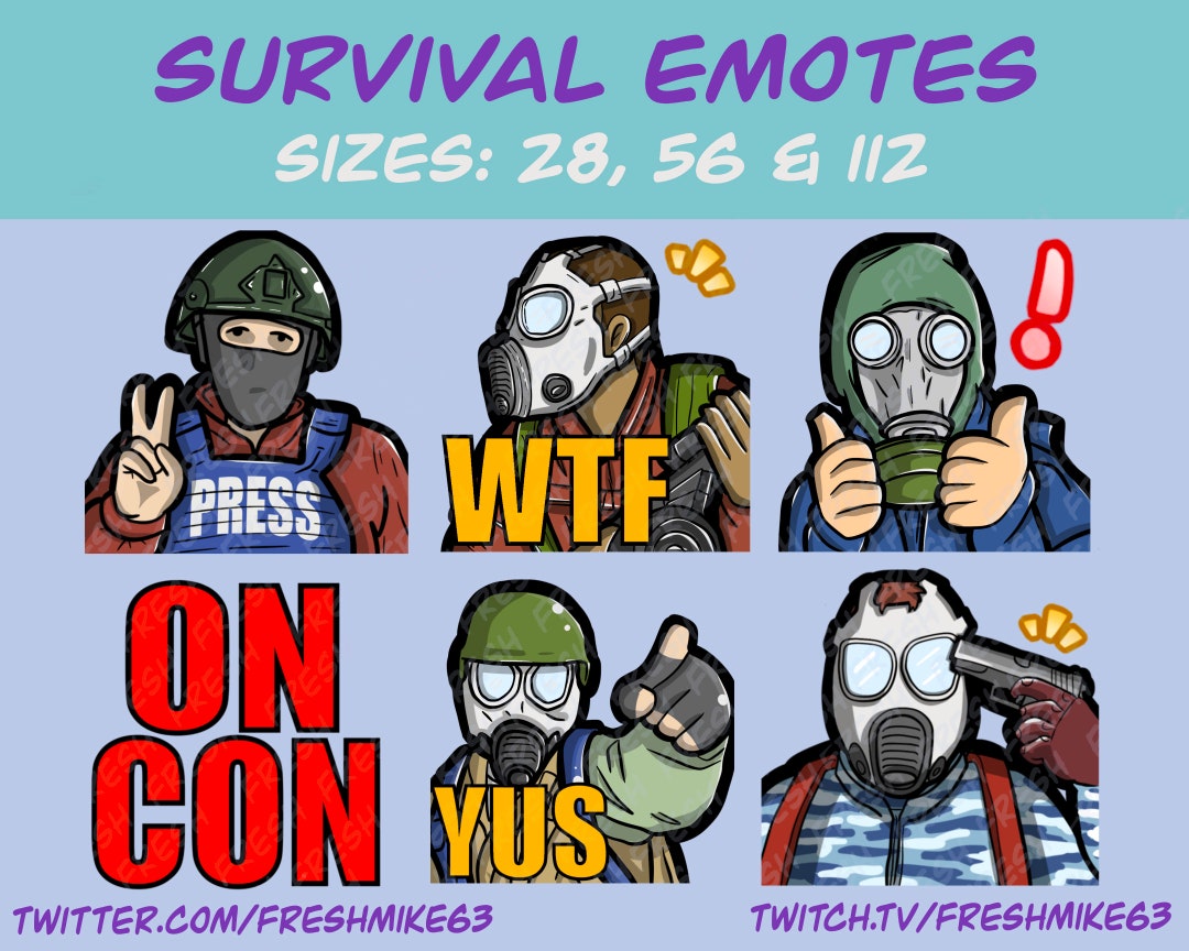 Survival Emotes Zombie Emotes Open World Emotes Twitch Emote Youtube ...